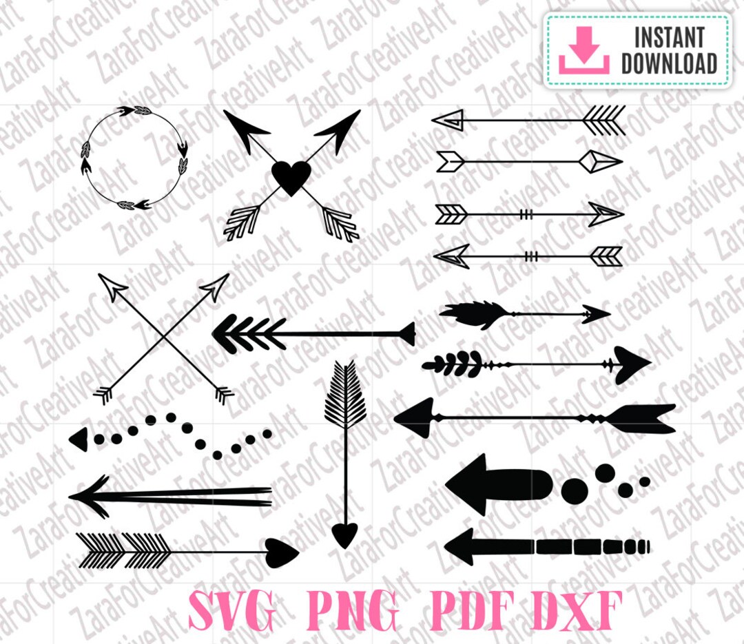Arrow Svg Arrow Clipart Arrow Vector Cutting Heart Design - Etsy