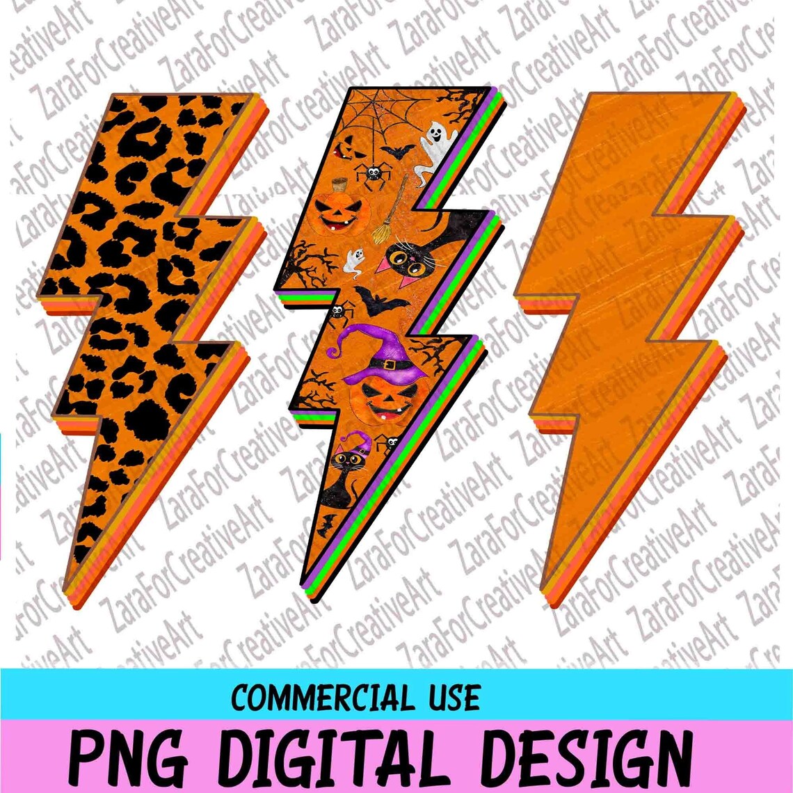 Fall Lightning Bolt PNG Bundle Halloween Lightning Bolt - Etsy