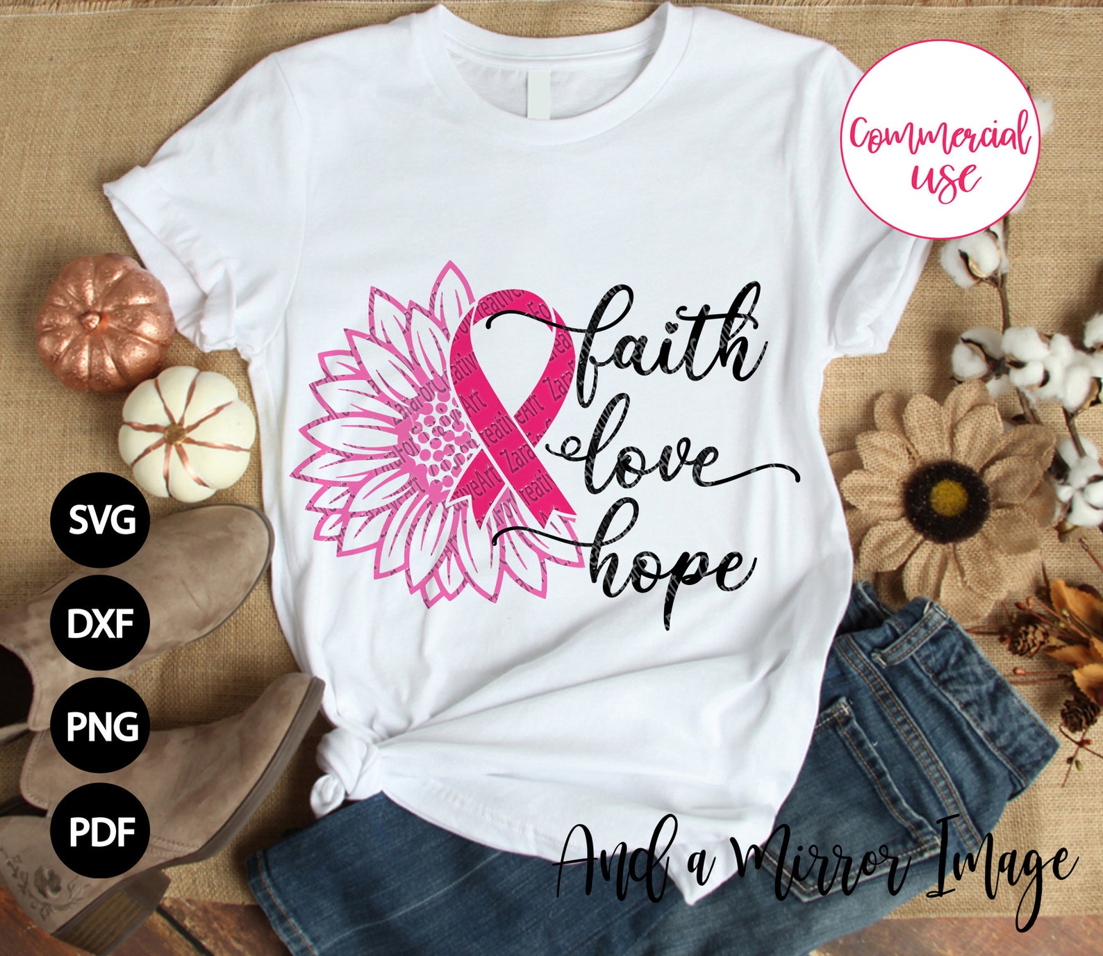 Breast Cancer Svg Faith Love Hope Svg Breast Cancer Awareness SVG Pink ...