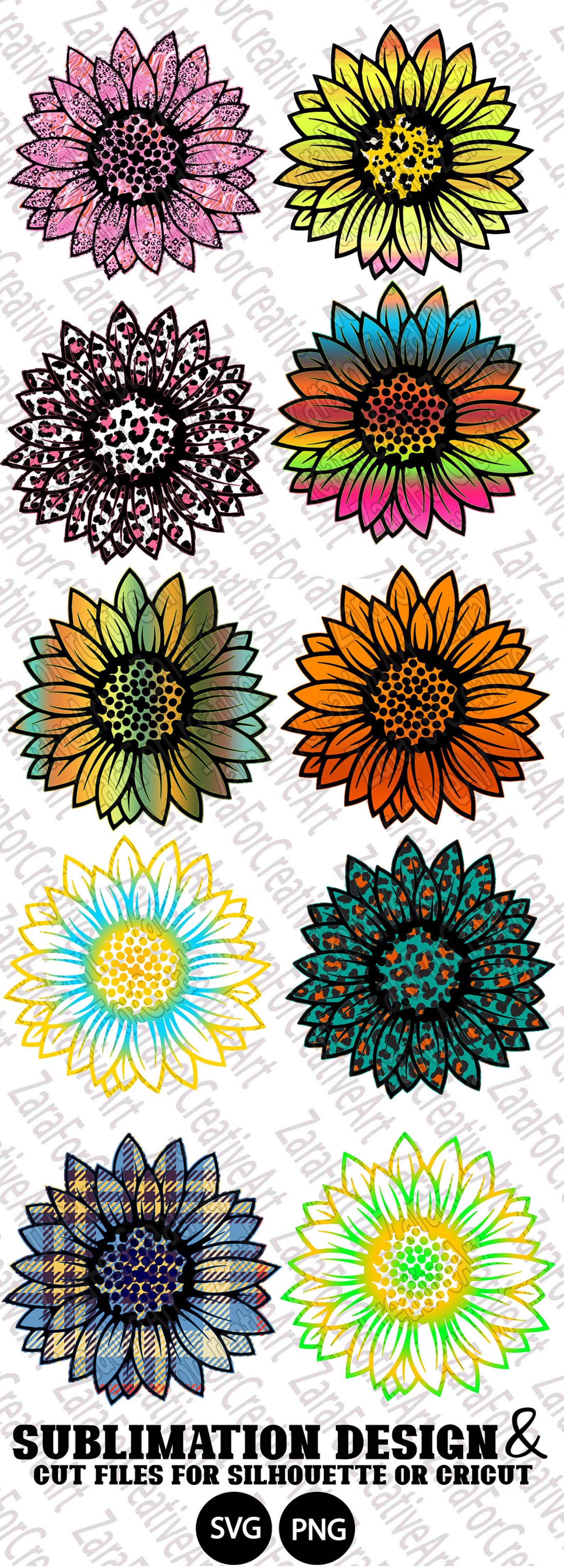 Sun Flower Sunflower SVG PNG Sublimation Design Cut File - Etsy