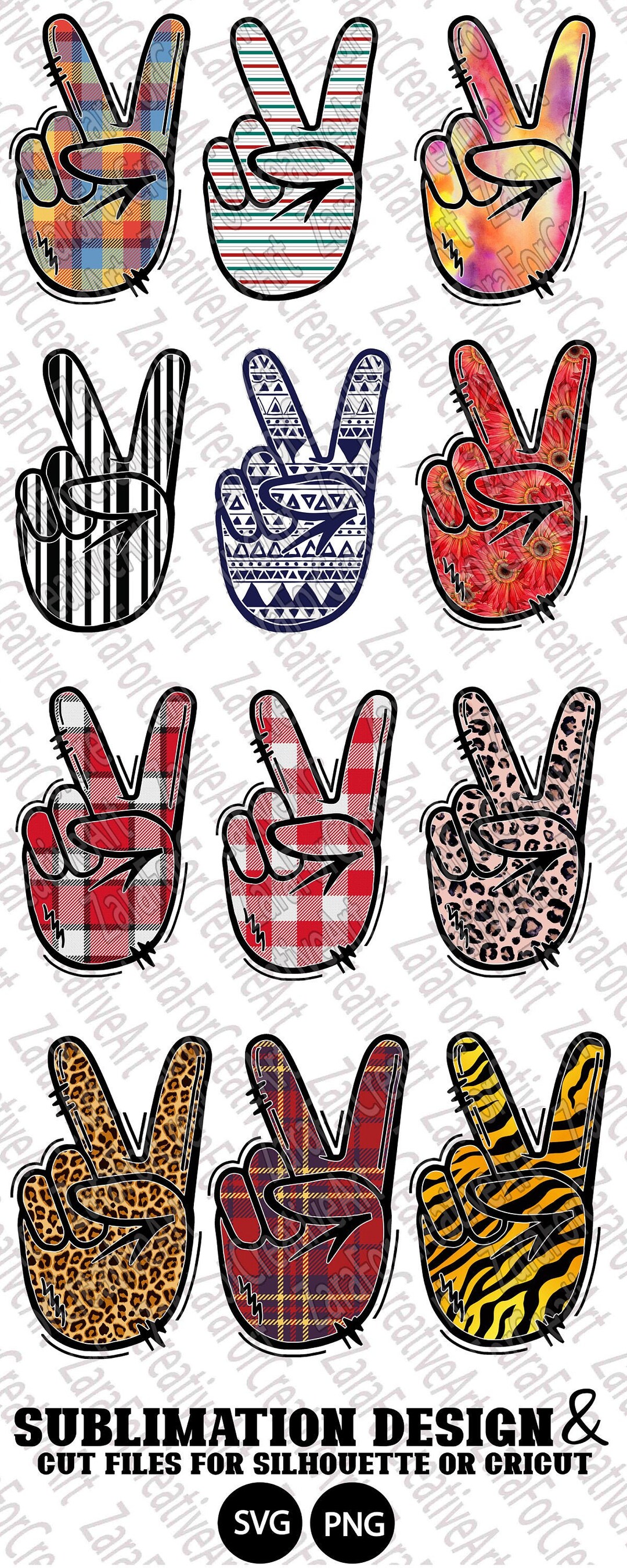 85 Peace Sign Doodle Symbol Finger Hand Sublimation Design - Etsy.de