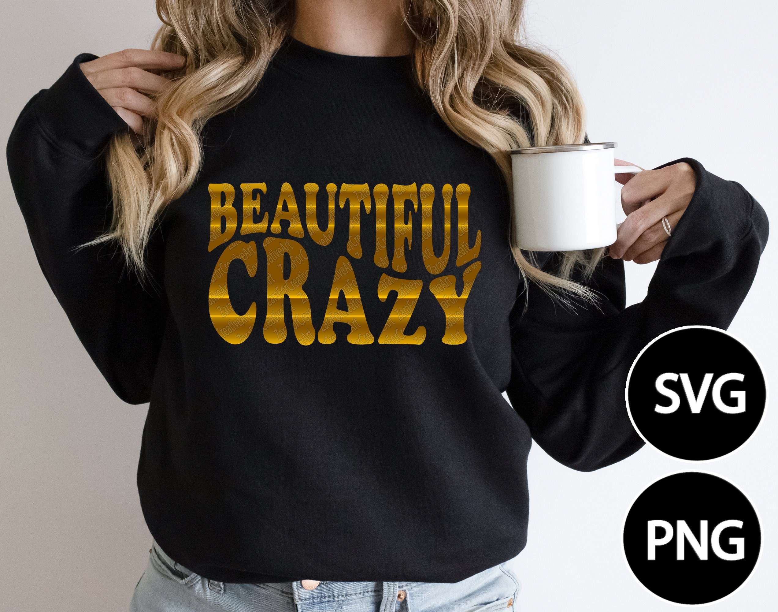 Beautiful Crazy SVG PNG Groovy Svg Wavy Stacked positive - Etsy
