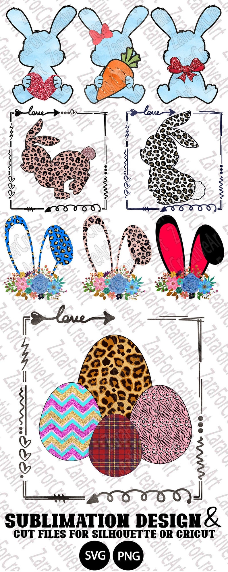 55 Sublimation SVG Design Bundle Rabbit Bunny Carrot Egg - Etsy