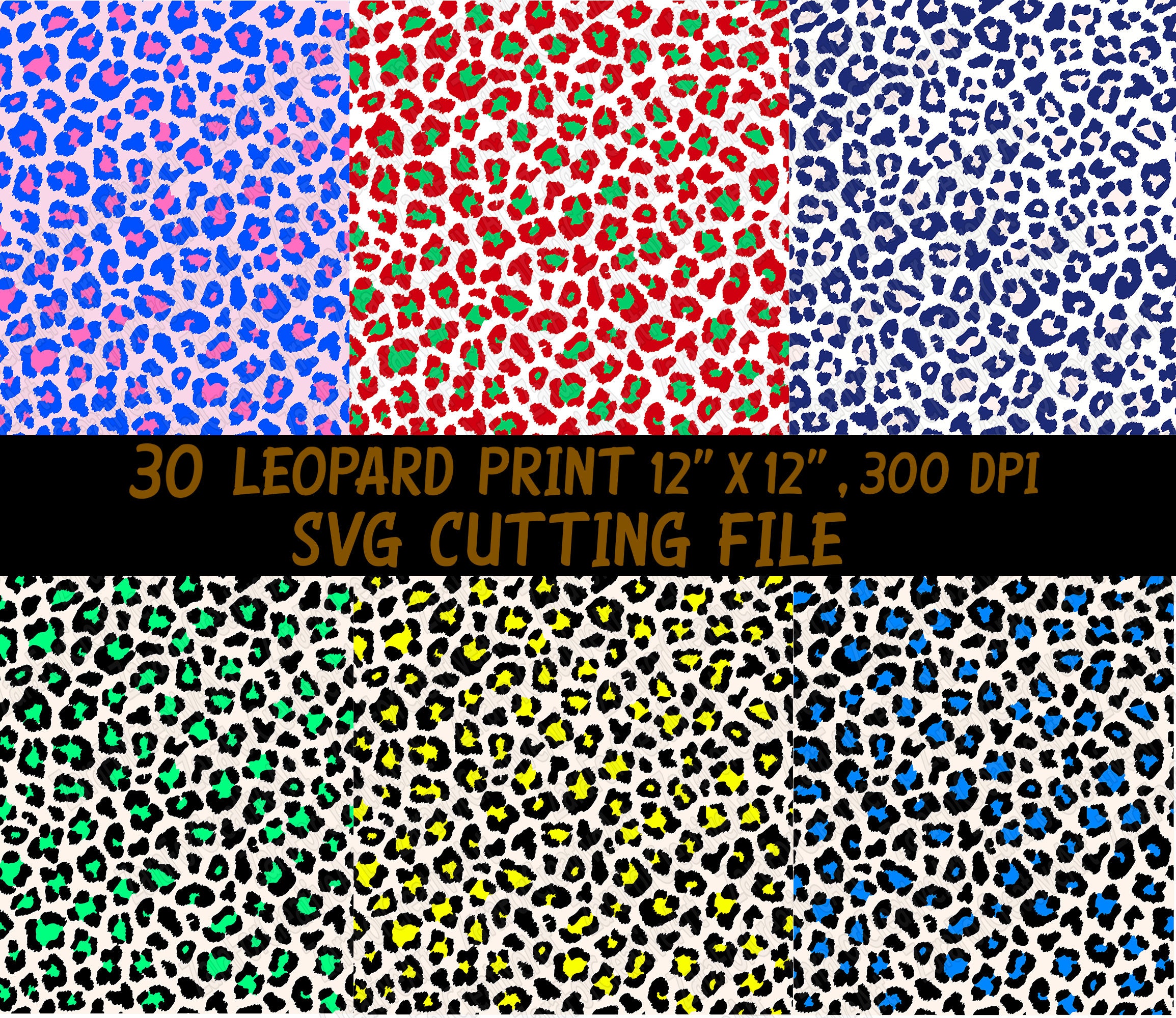 30 Colorful Leopard SVG Bundle 2 Animal Print Background | Etsy