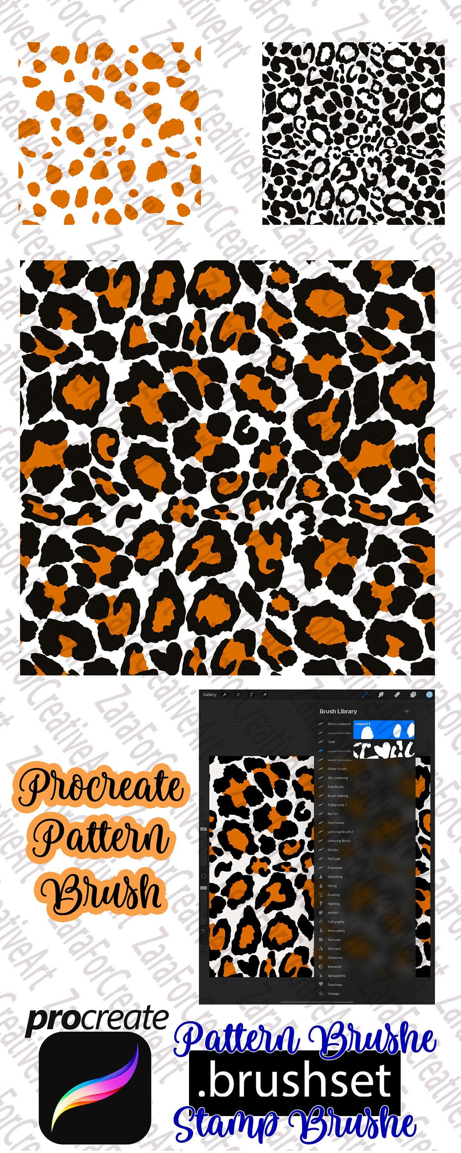 Procreate Leopard Stamp Pattern Brush Leopard Seamless | Etsy