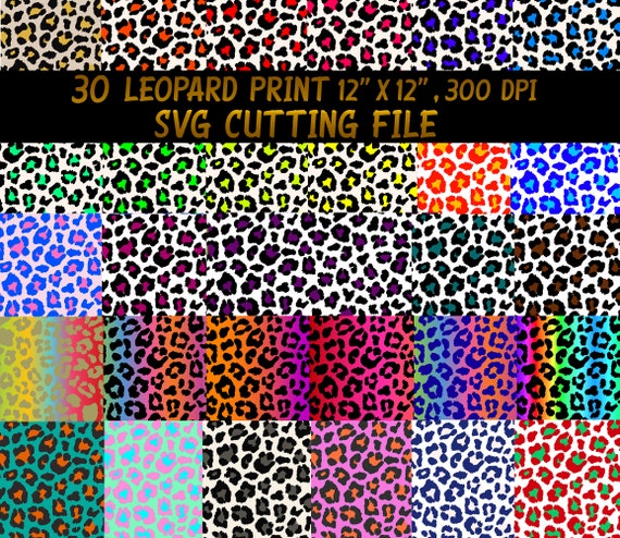 30 Colorful Leopard SVG Bundle 2 Animal Print Background | Etsy
