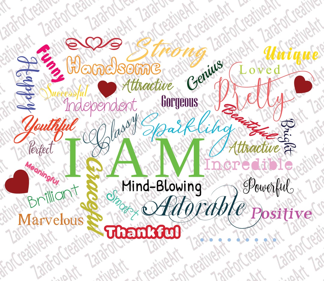 Affirmations I Am SVG DXF PNG Cutting Files Cricut Silhouette Cameo Die ...