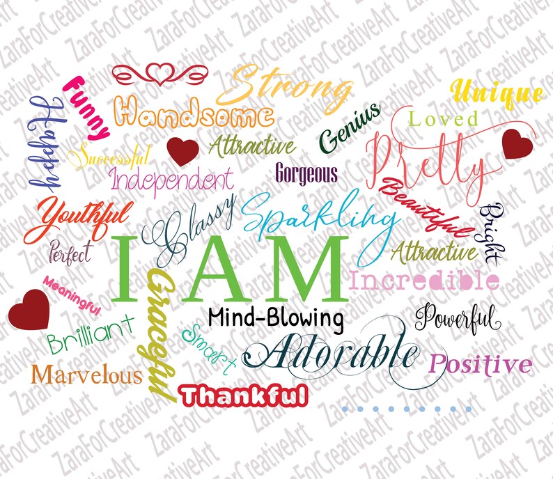 Affirmations I Am SVG DXF PNG Cutting Files Cricut Silhouette - Etsy