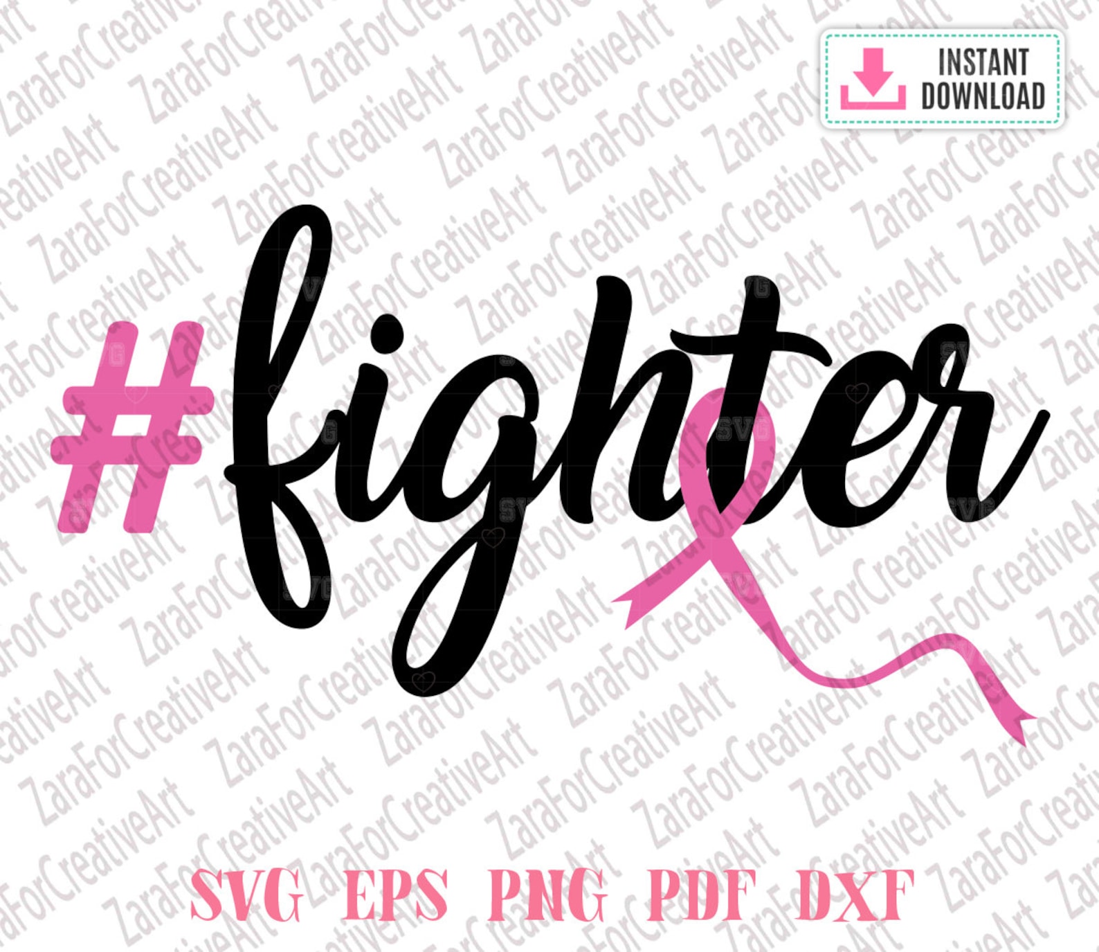 Breast Cancer Svg Breast Cancer Awareness SVG Hashtag Fighter - Etsy ...