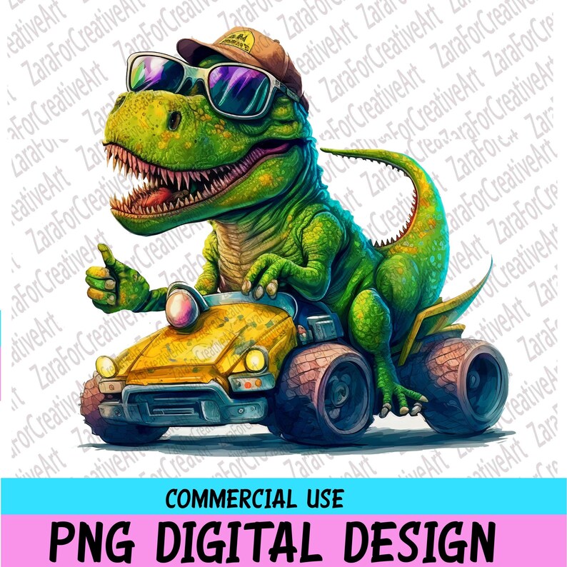 Monster Truck Dino T-rex Riding Monster Truck PNG - Etsy