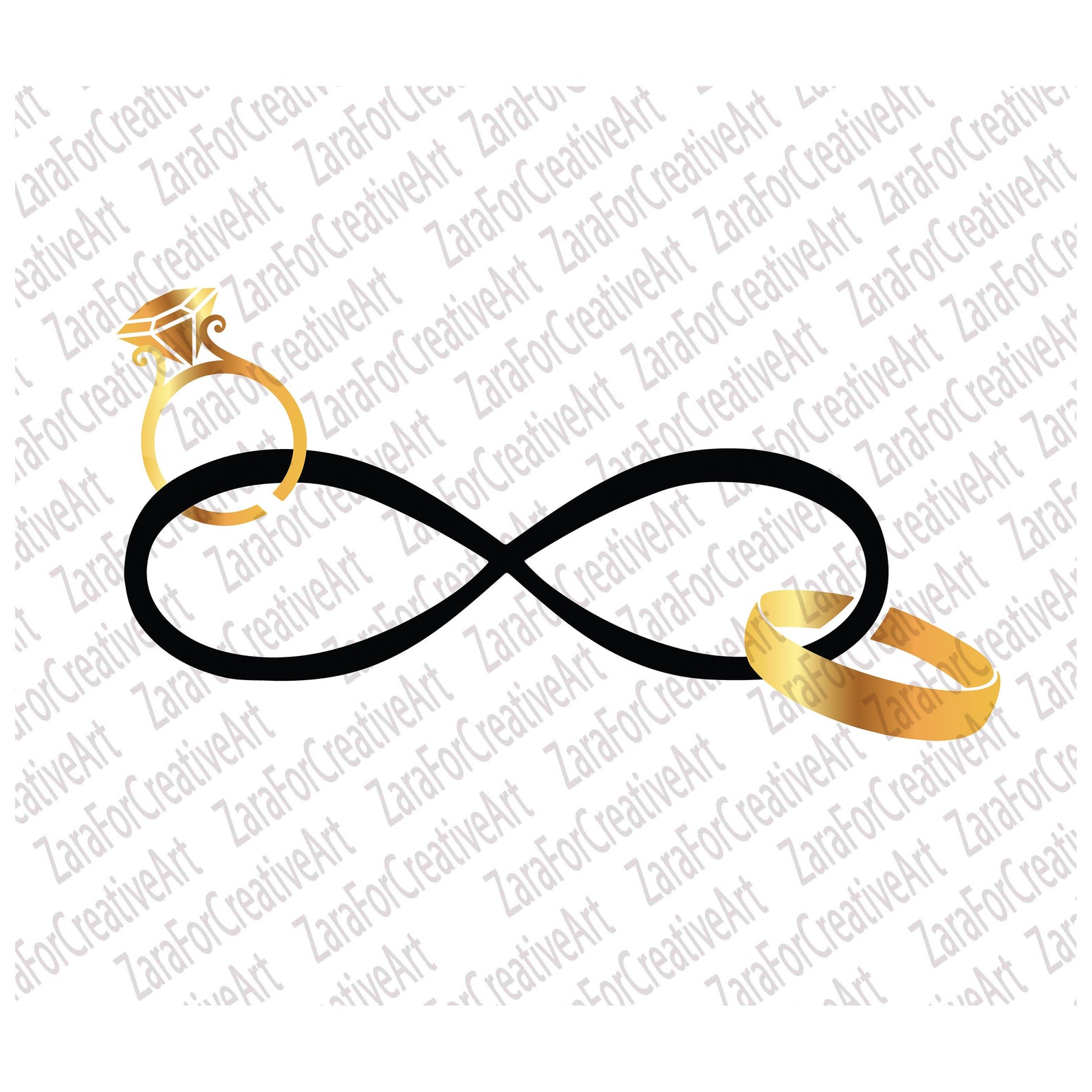 Infinity Rings Svg Diamond Ring Svg Engagement Ring Svg - Etsy