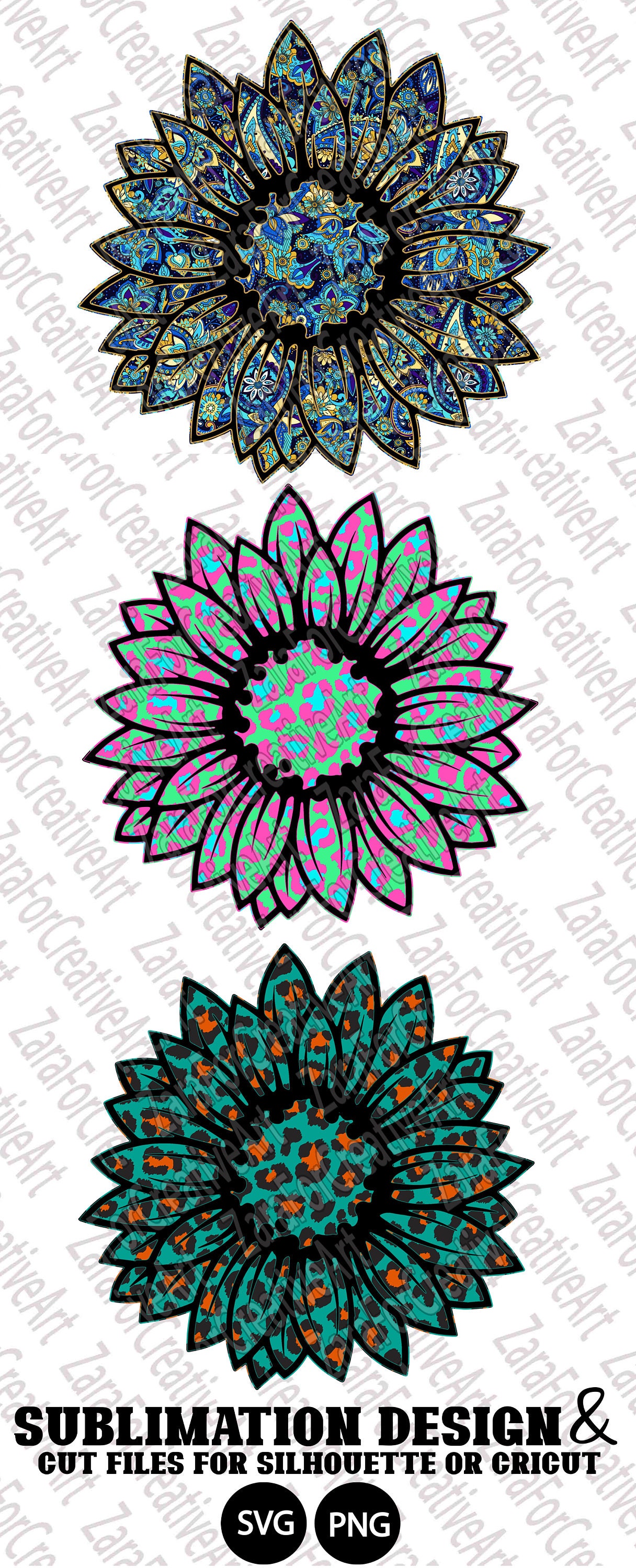 Sun flower Sunflower SVG PNG Sublimation design Cut File | Etsy