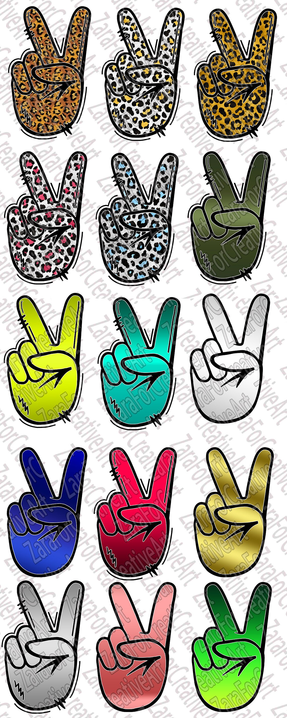 85 Peace Doodle Sign Symbol Finger Hand Sublimation Design | Etsy