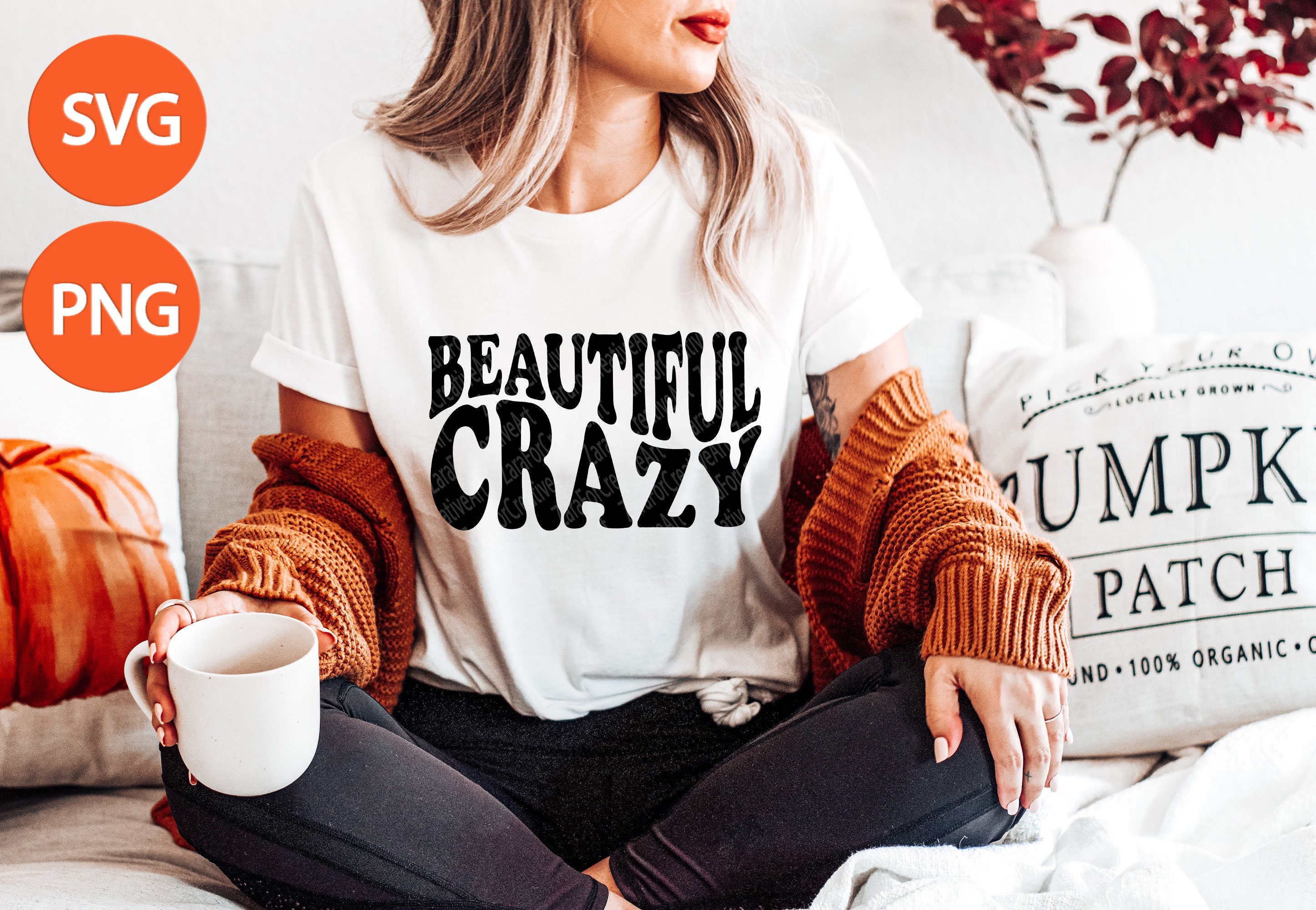 Beautiful Crazy SVG PNG, Groovy Svg , Wavy Stacked ,positive, Country ...