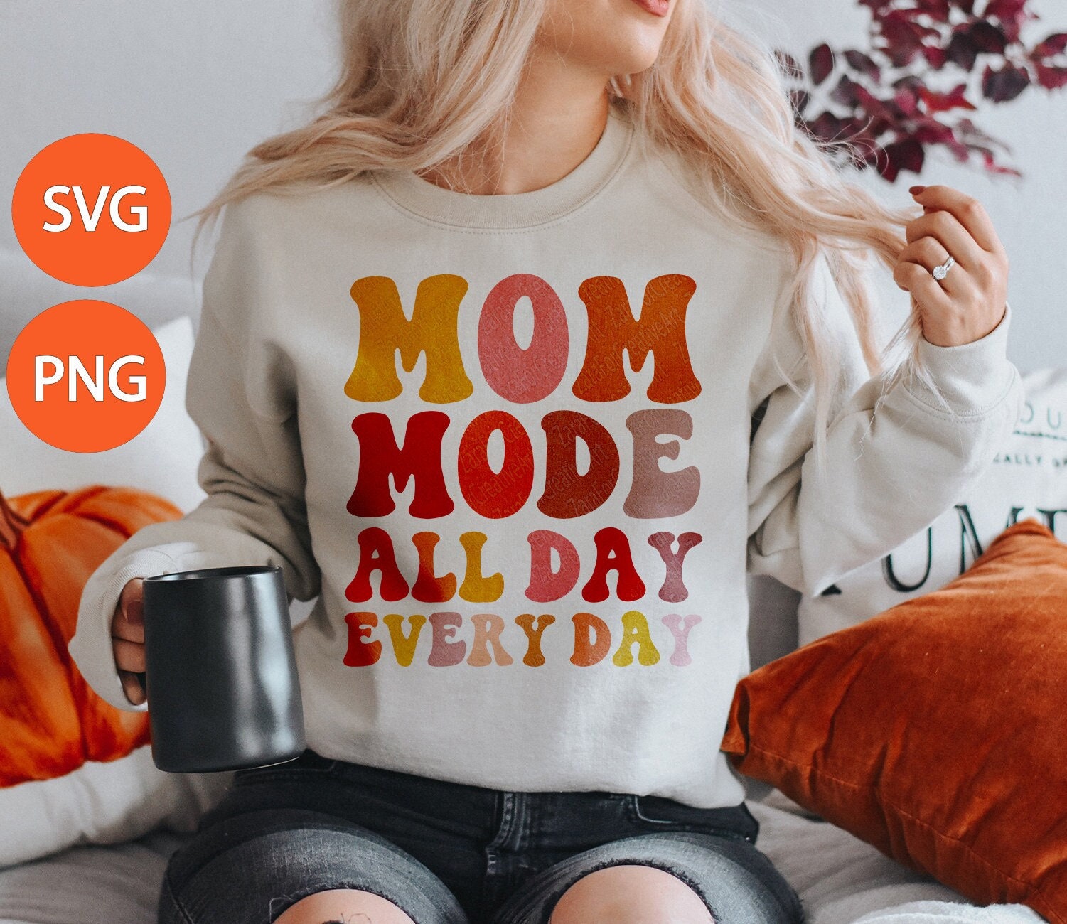 Mom Mode All Day Every Day Mom PNG SVG Sublimation Mom Life | Etsy