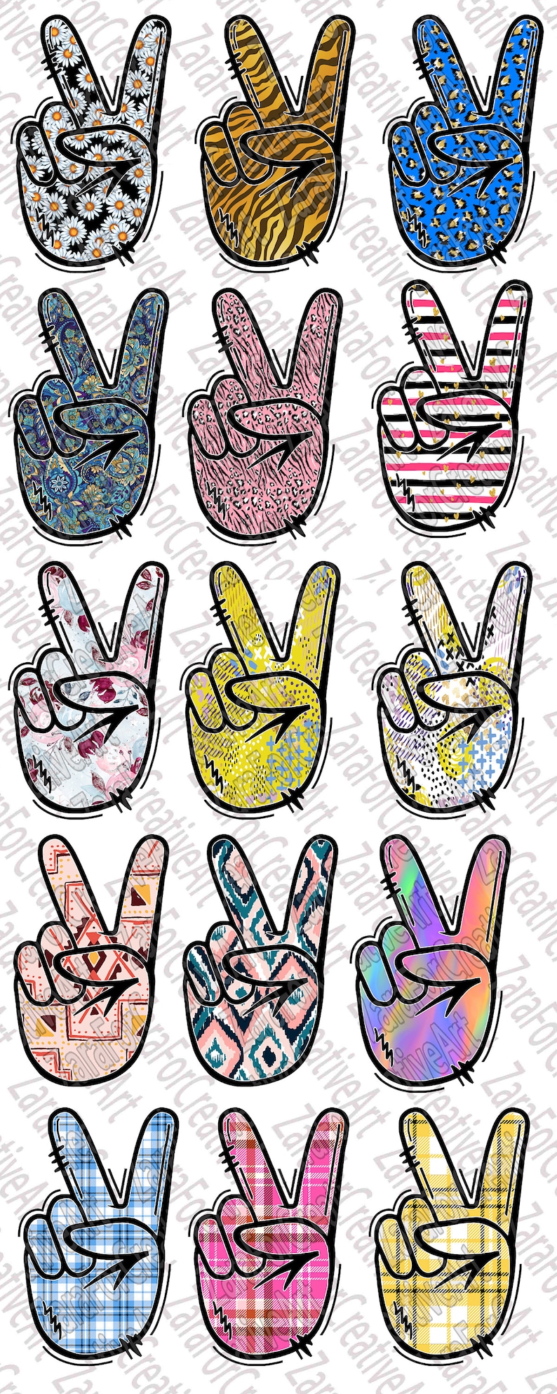 85 Peace Sign Doodle Symbol Finger Hand Sublimation Design - Etsy