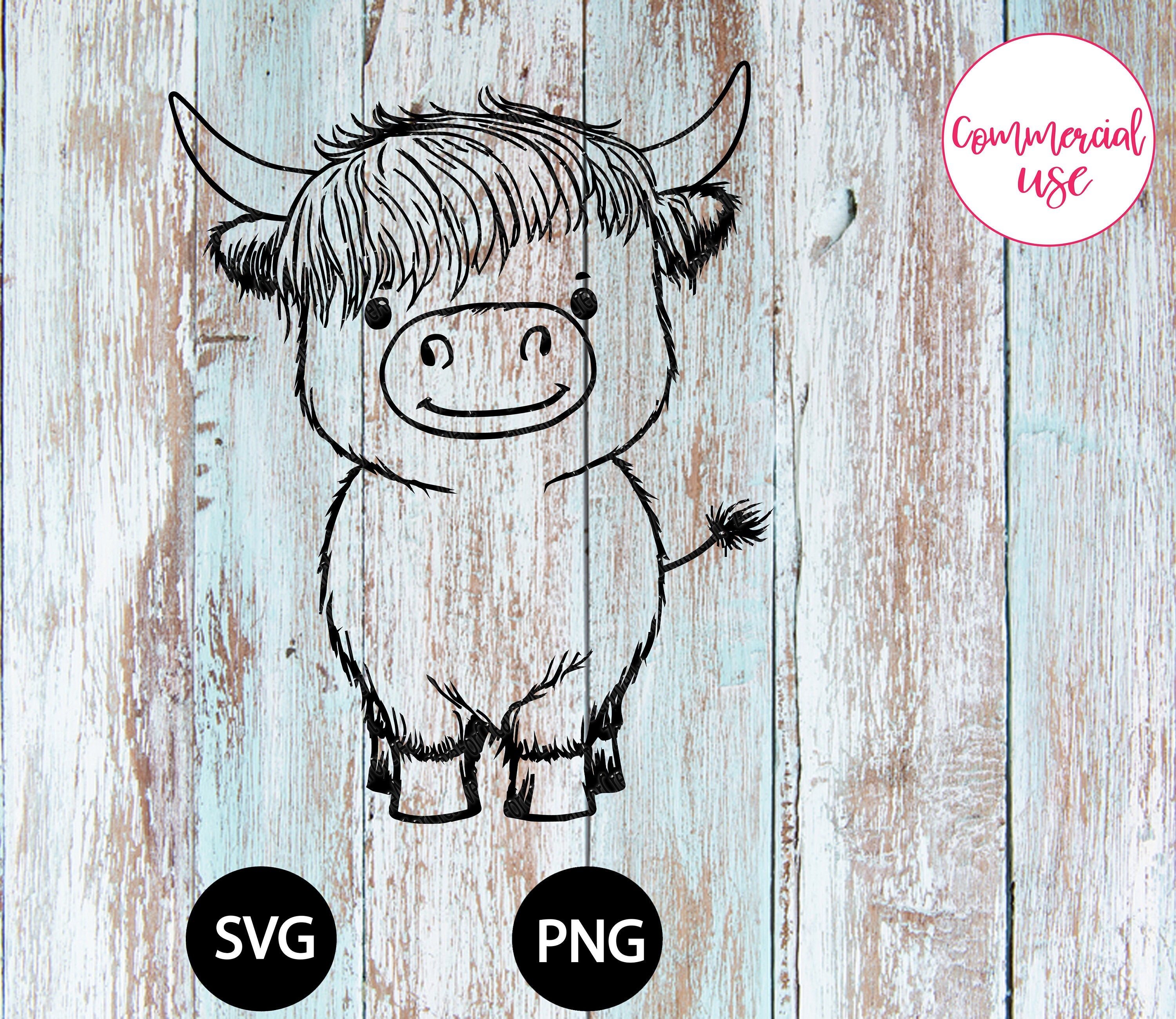 Outline Highland Cow SVG Cutting File Digital Download - Etsy Canada