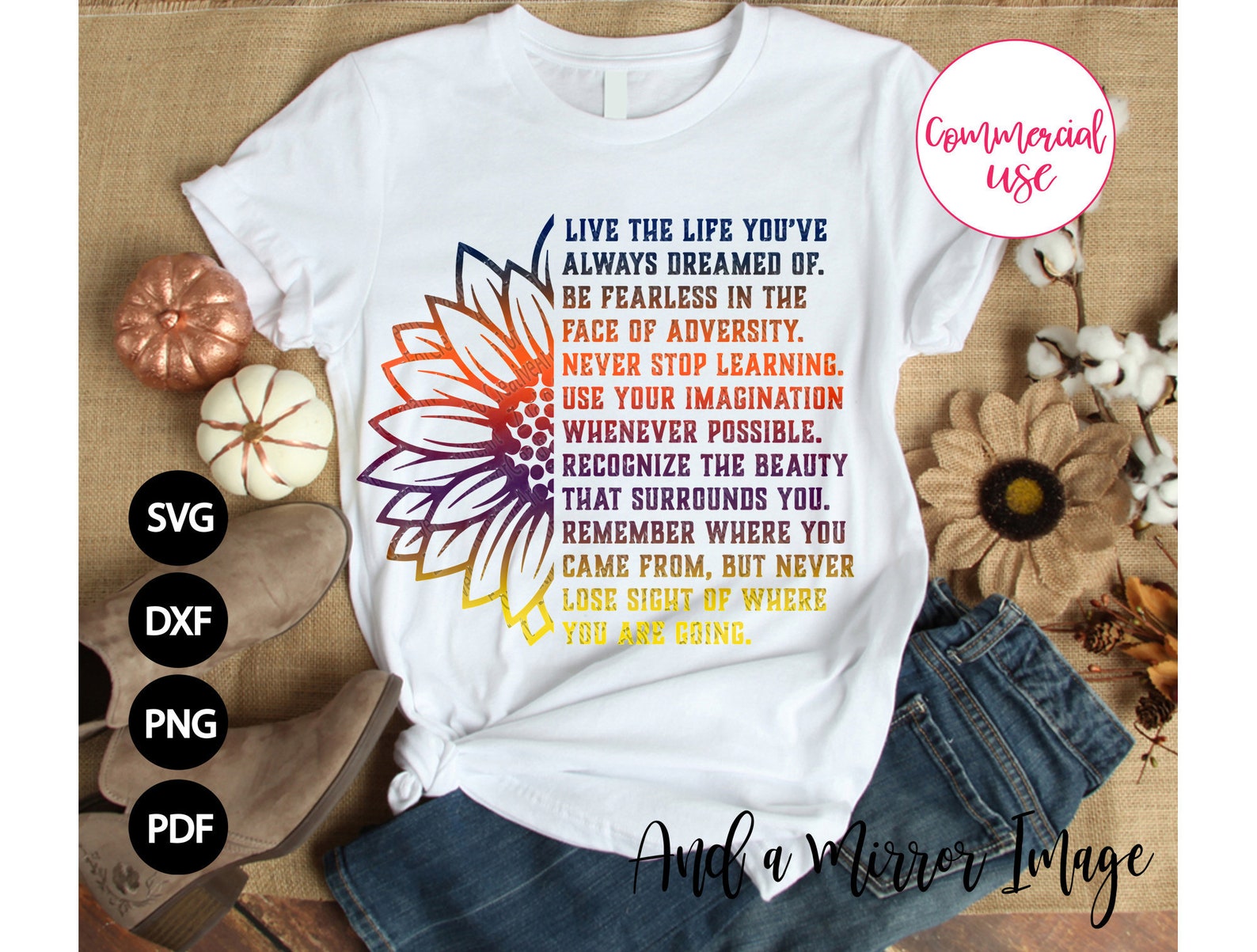 Inspirational Motivational Quote SVG PNG Live the Life - Etsy