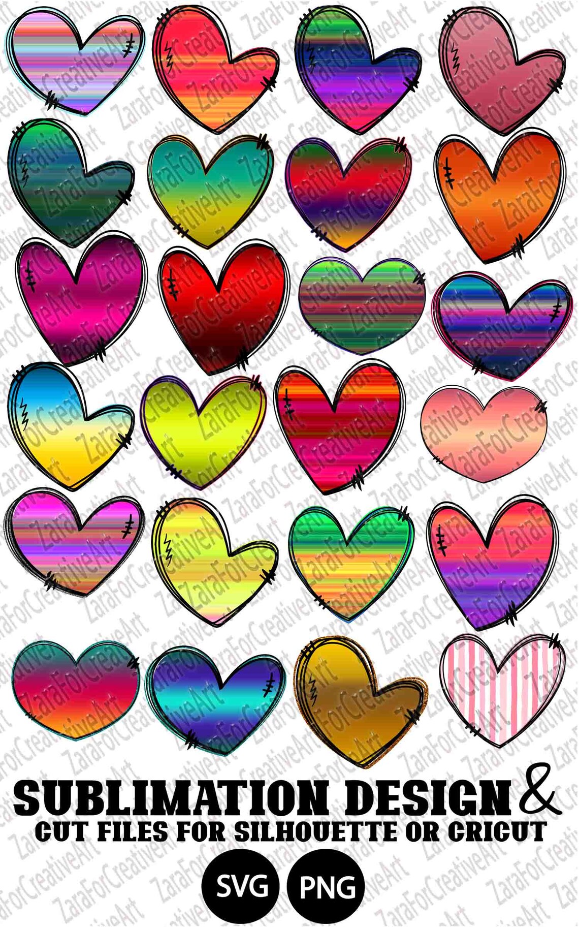 60 Heart SVG Sublimation Design Bundle, Love Clipart ,valentine ...