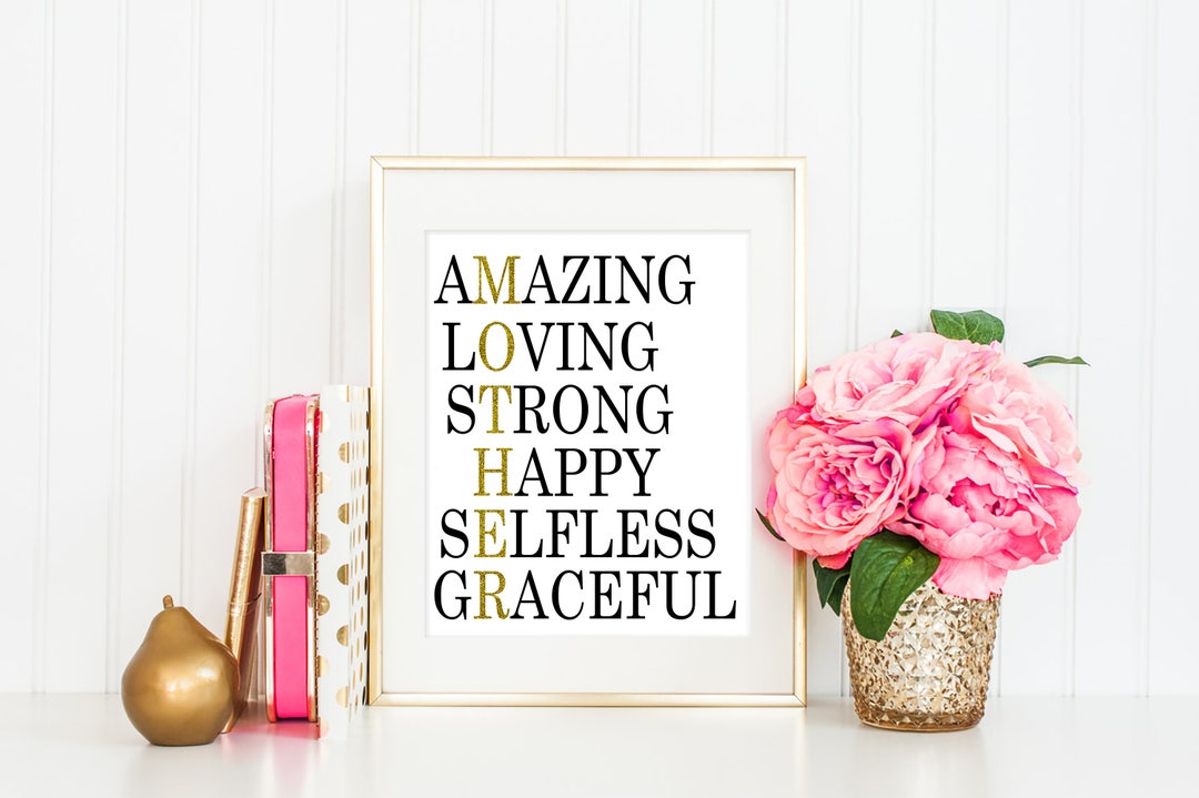 Mother Wall Art Mama Mom Love Motivational Inspirational Mother Day ...