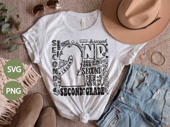 2nd Grade Typography Doodle PNG SVG Second Grade Doodle SVG - Etsy