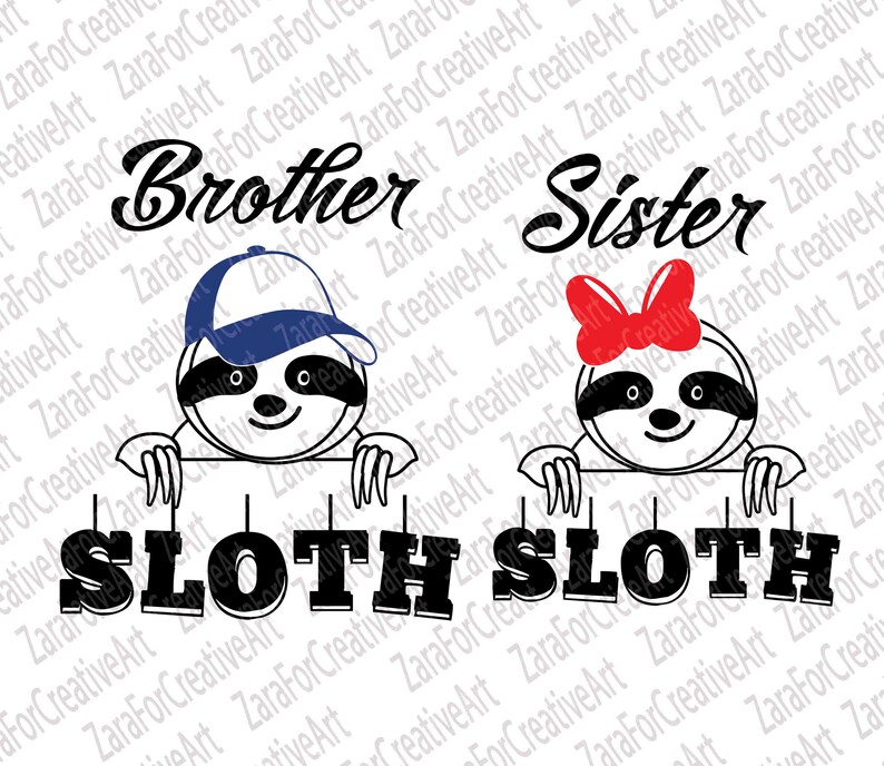 Sloth SVG family matching set svg set of 28 design Sloth | Etsy