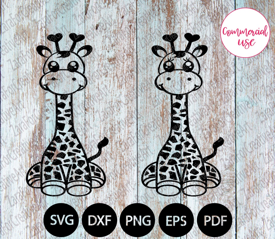 Giraffe Svg Dxf Eps Files Digital Download Giraffe Clipart Png ...