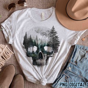 Skull Forest PNG Sublimation, Tree Skull Sublimation, Skull PNG ...
