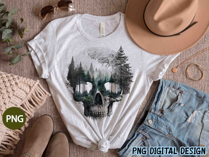 Skull Forest PNG Sublimation, Tree Skull Sublimation, Skull PNG ...