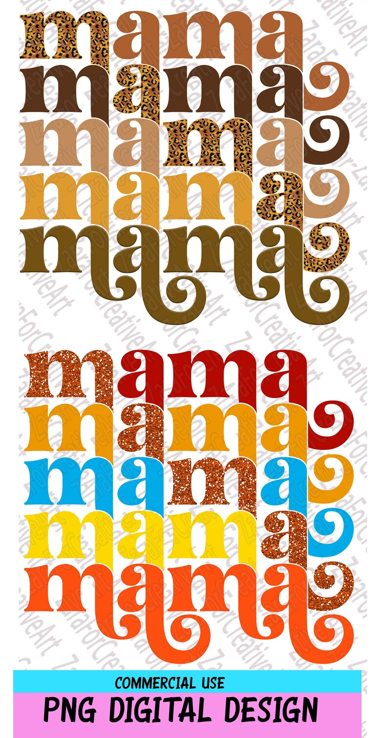 MAMA Stacked PNG SVG Cutting File 15 Sublimation Images - Etsy