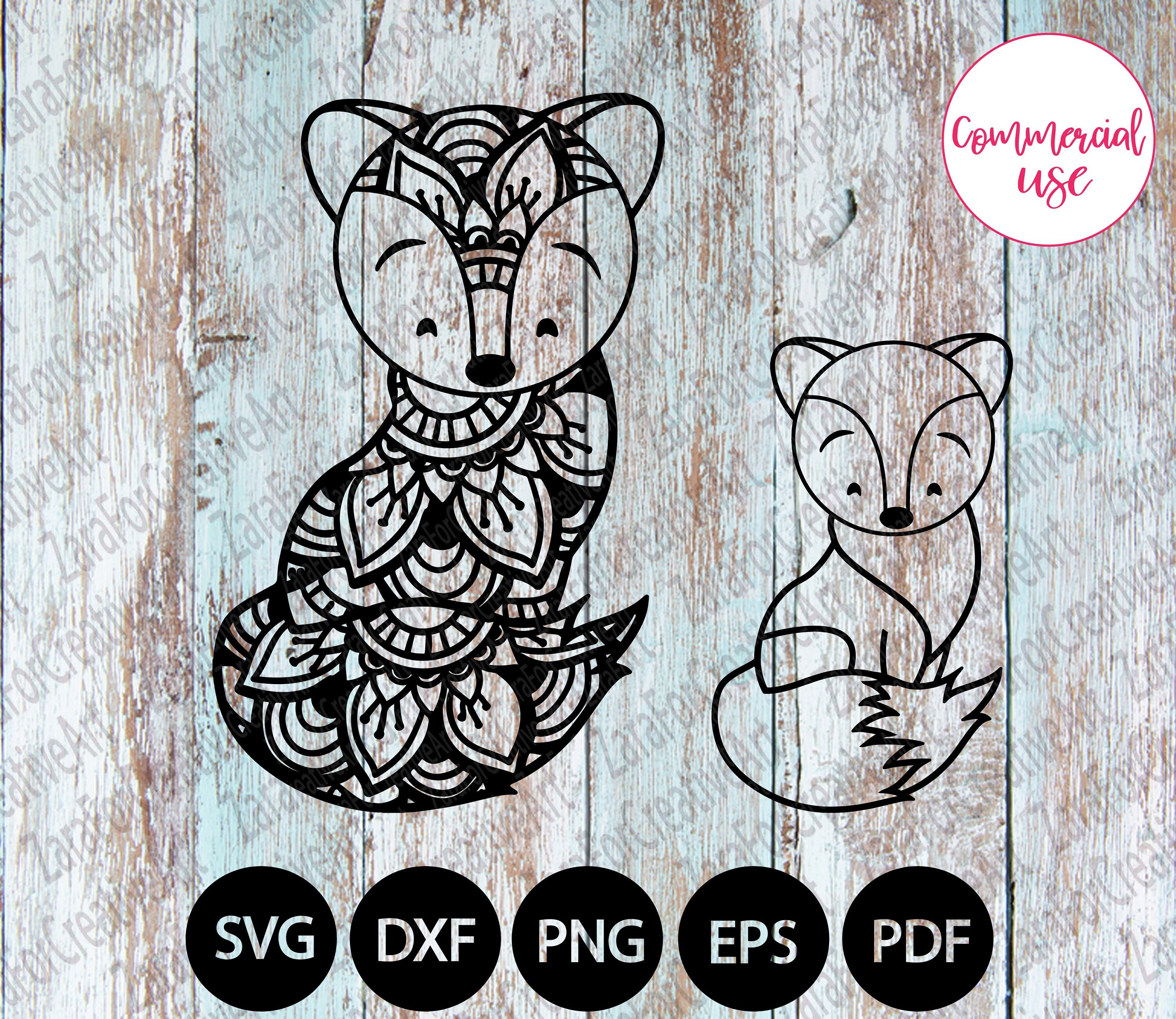Süßer Fuchs Mandala svg dxf eps Digitaler Download Fuchs | Etsy