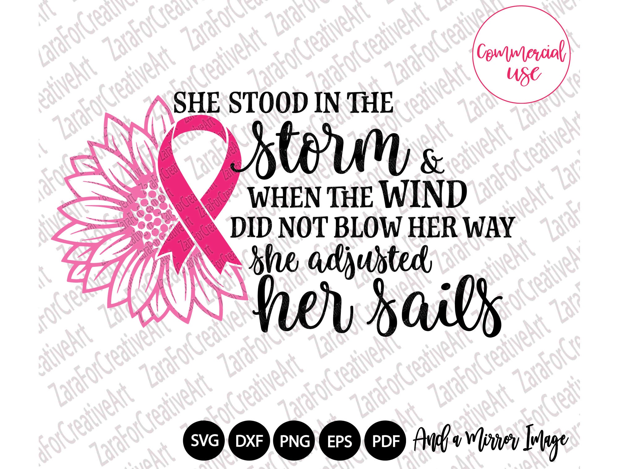 Breast Cancer Svg Breast Cancer Awareness SVG She Stood in | Etsy