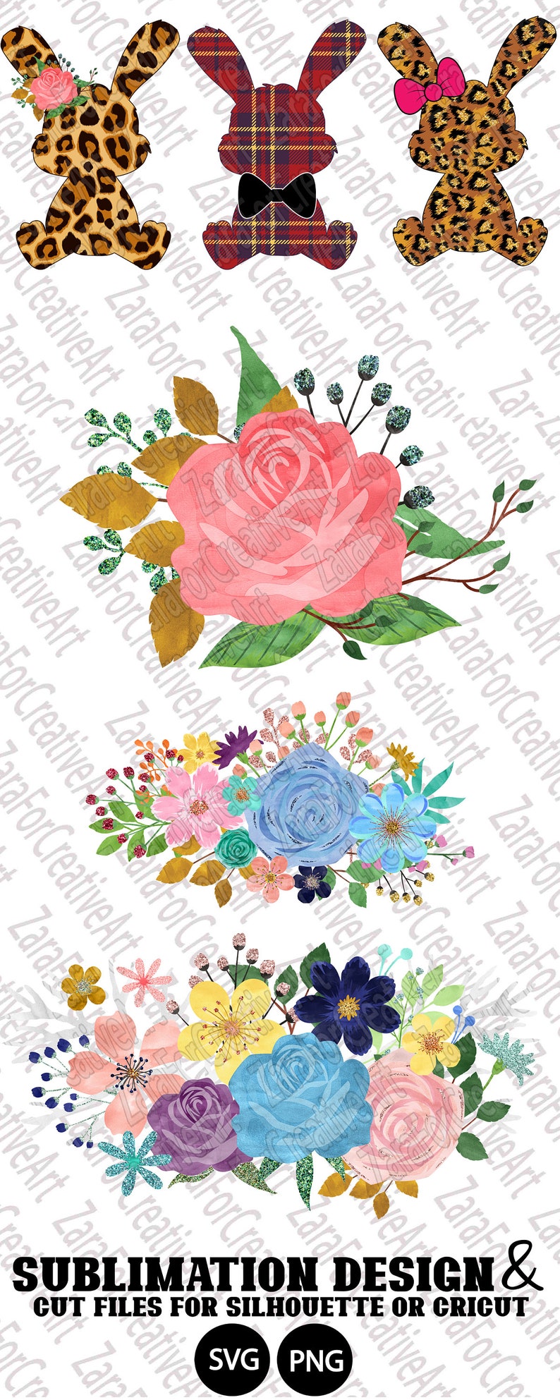 55 Sublimation SVG design Bundle Rabbit Bunny Carrot egg | Etsy