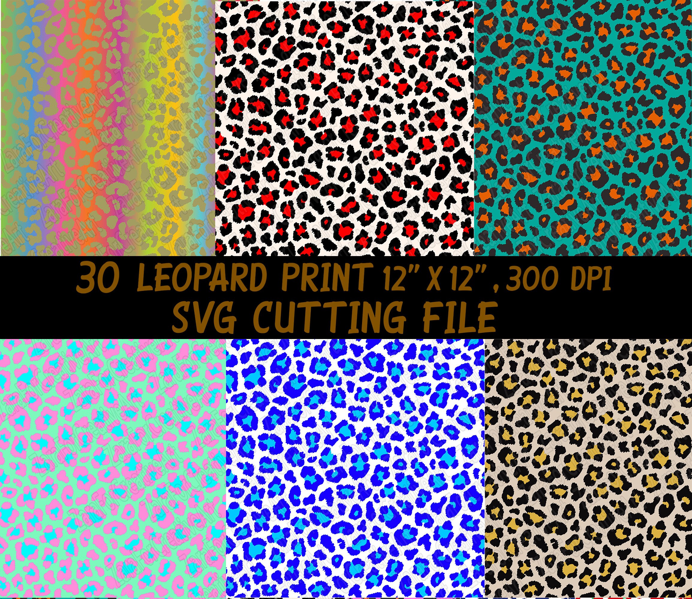 30 Colorful Leopard SVG Bundle 2 Animal Print Background | Etsy
