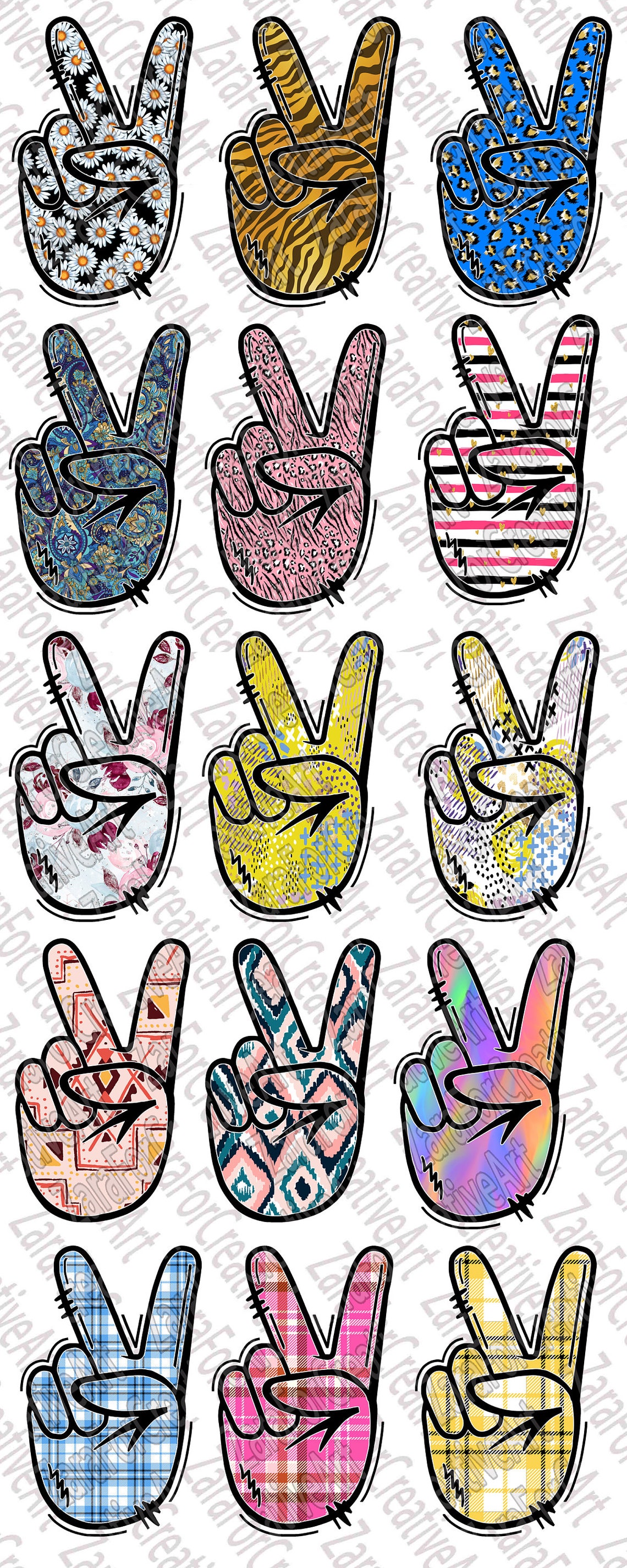 85 Peace Doodle Sign Symbol Finger Hand Sublimation Design | Etsy