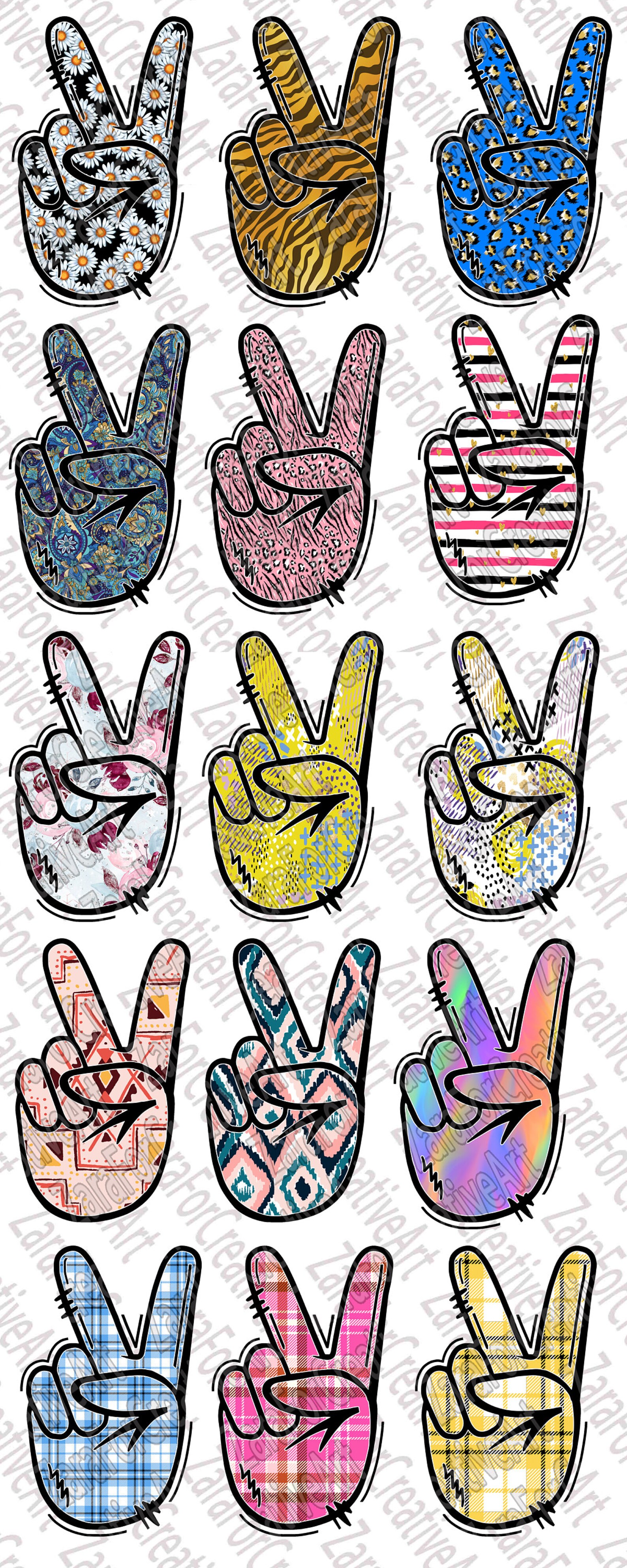 85 Peace Doodle Sign Symbol Finger Hand Sublimation Design - Etsy