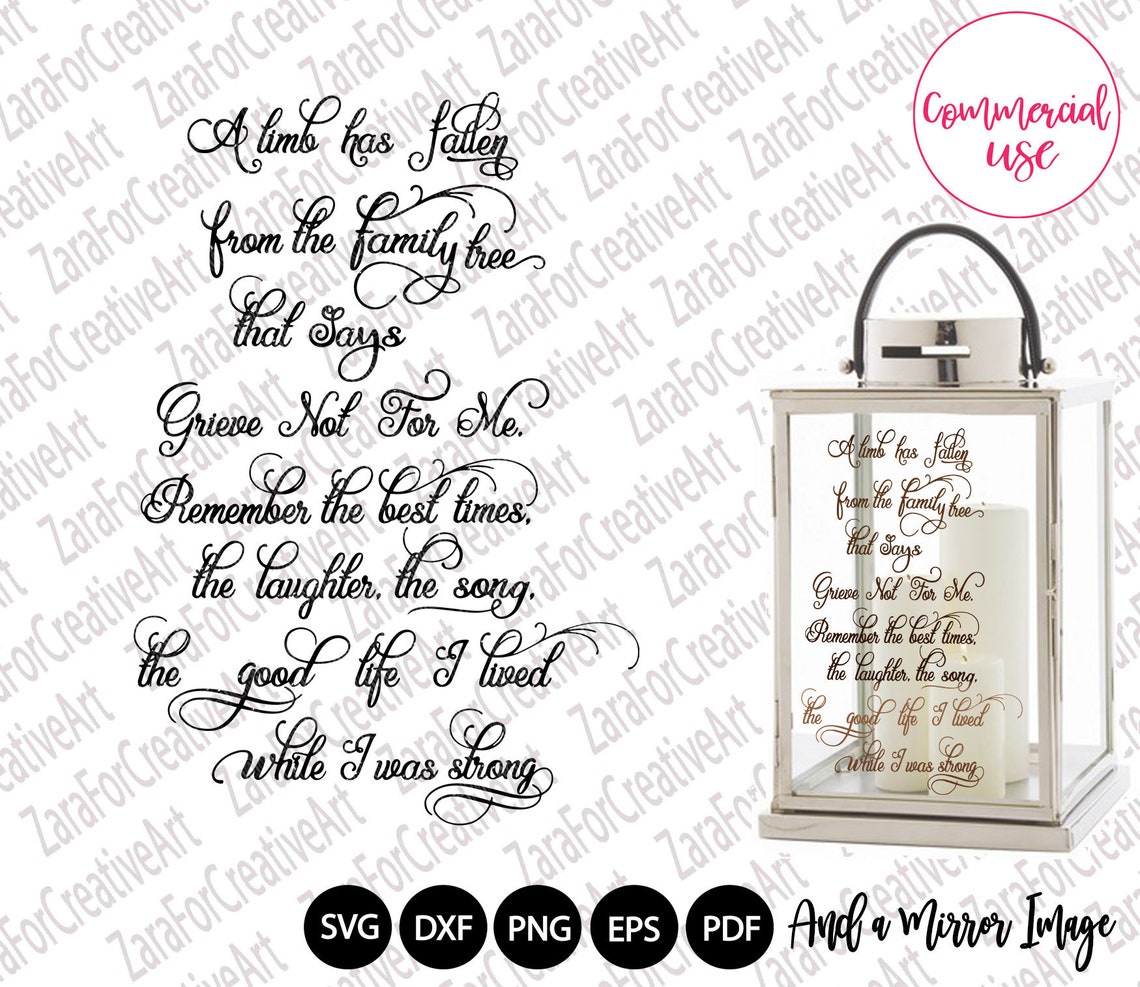 Mourning Svg Loss Svg Memorial Svg Death Grief A Limb Has | Etsy