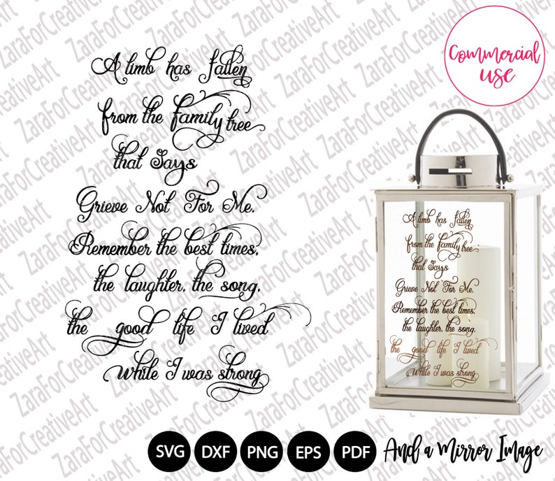 Mourning Svg Loss Svg Memorial Svg Death Grief, A Limb Has Fallen From ...
