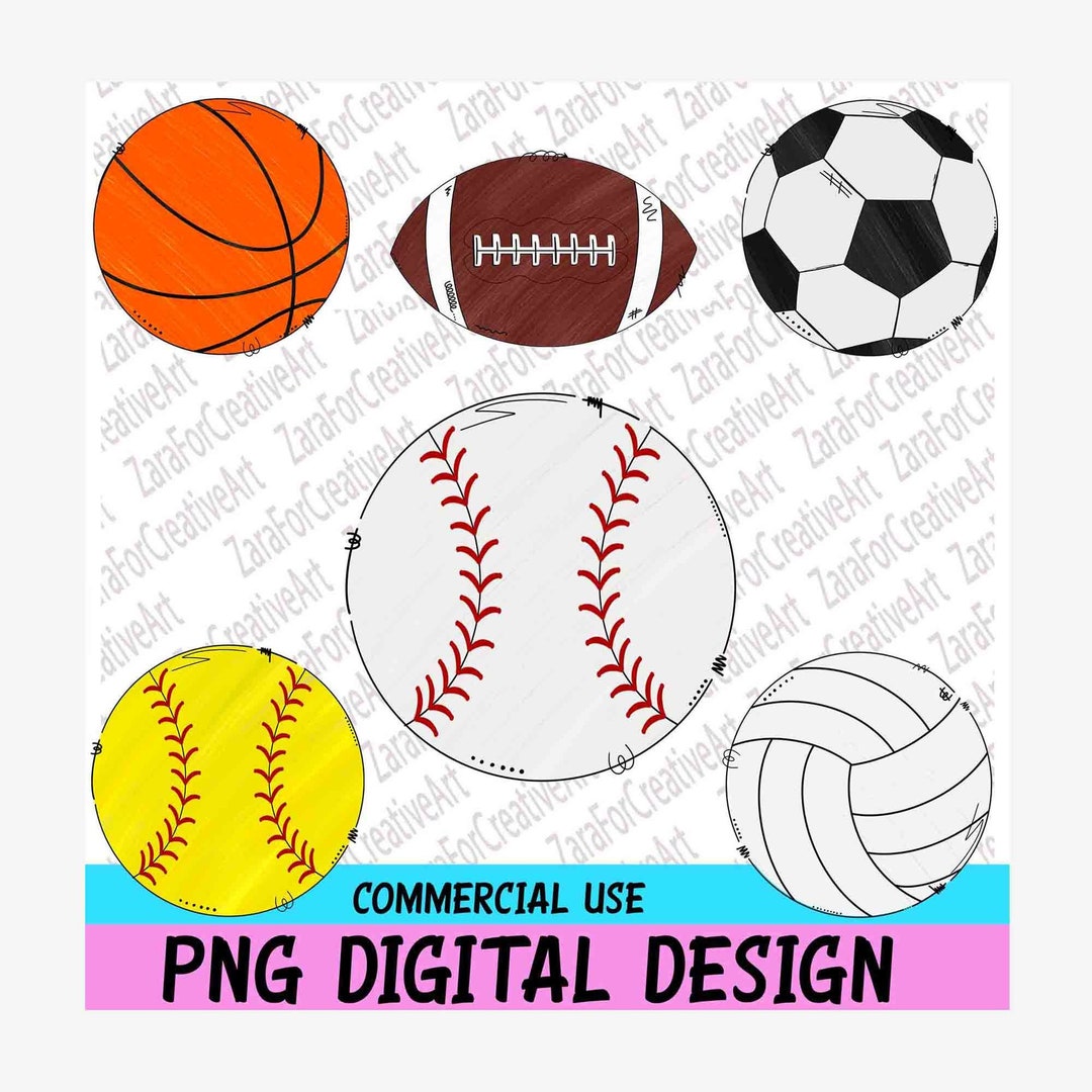 Football Basketball Baseball Softball Volleyball Soccer Ball Clip Art ...
