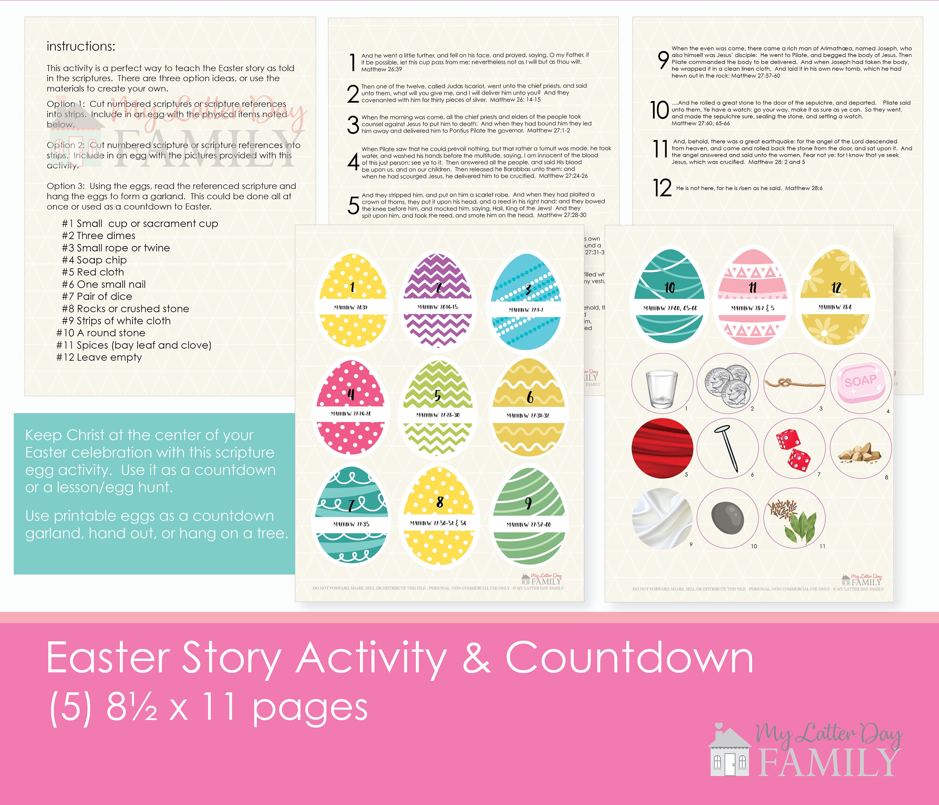 Printable Scripture Eggs Activity, Easter Egg Hunt - DIY PRINTABLE - Etsy