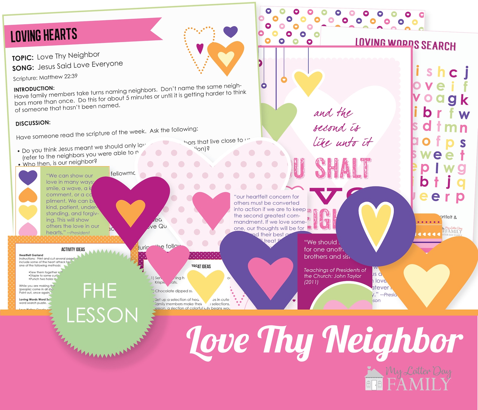Love Thy Neighbor Family Home Evening Lesson Plan Downloadable - Etsy