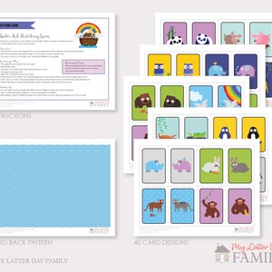 Noah's Ark Memory Matching Game DIGITAL Instant Download to Print - DIY ...