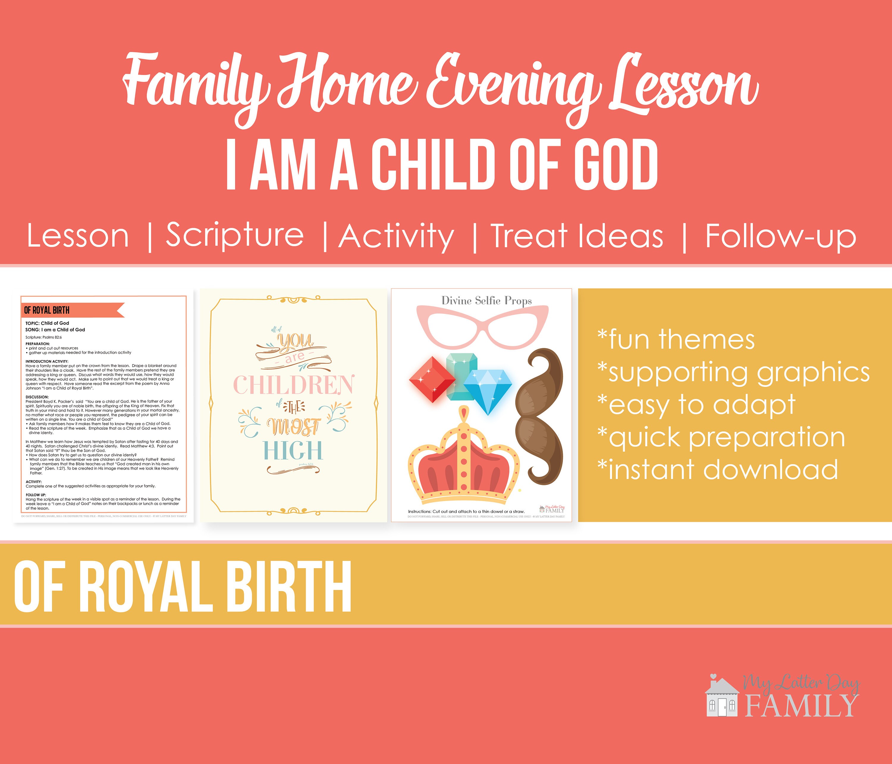 Of Royal Birth Family Home Evening Lesson Plan Downloadable Lesson Kit ...