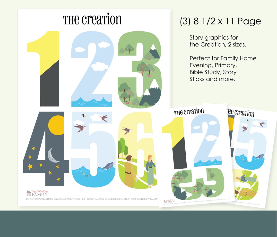 The Creation Bible Story Graphics Printable DIGITAL Instant - Etsy