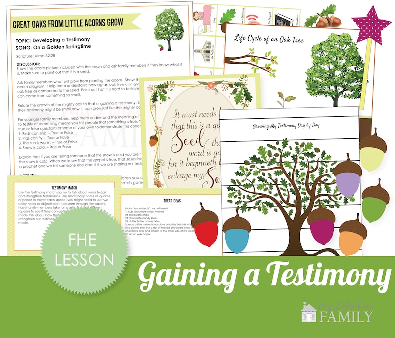 Gaining a Testimony Family Home Evening Lesson Plan DIGITAL Instant ...