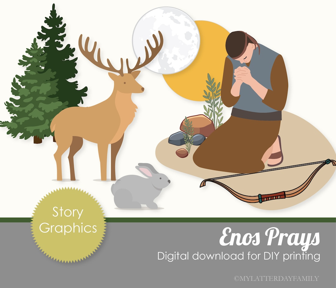 Enos Prays Book of Mormon Story Graphics, Printable DIGITAL Instant Download - DIY PRINTABLE - Etsy