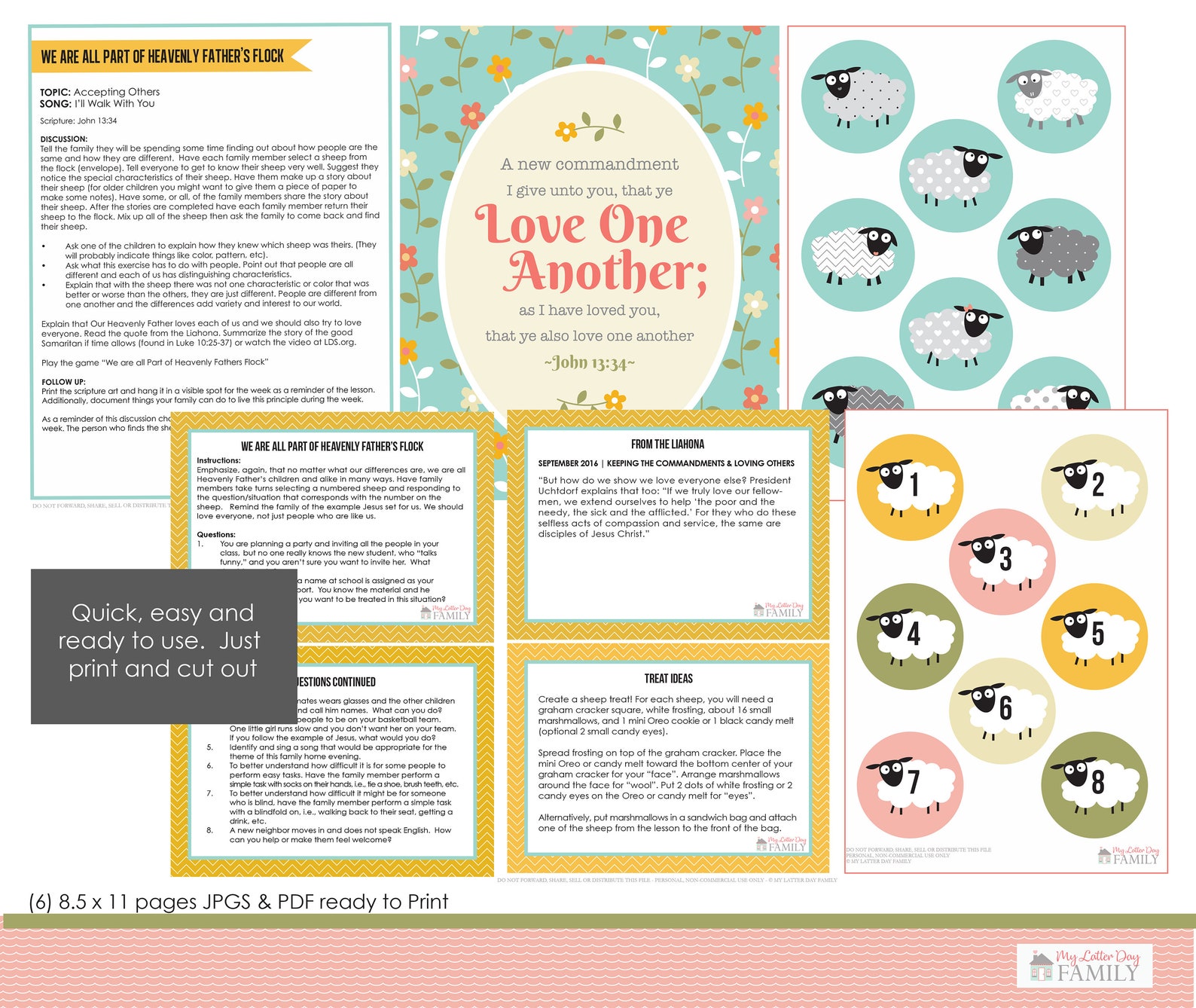 FHE Lesson Plan Love One Another Digital Instant Download Family Home ...