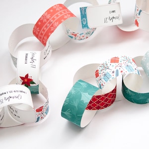 Printable Christmas Paper Chain Countdown, 12 Days of Christmas ...