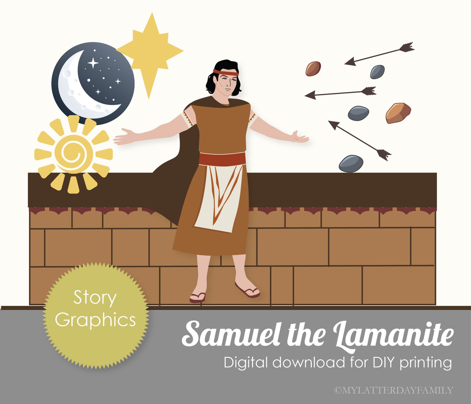 Samuel the Lamanite Book of Mormon Story Graphics, Printable DIGITAL ...