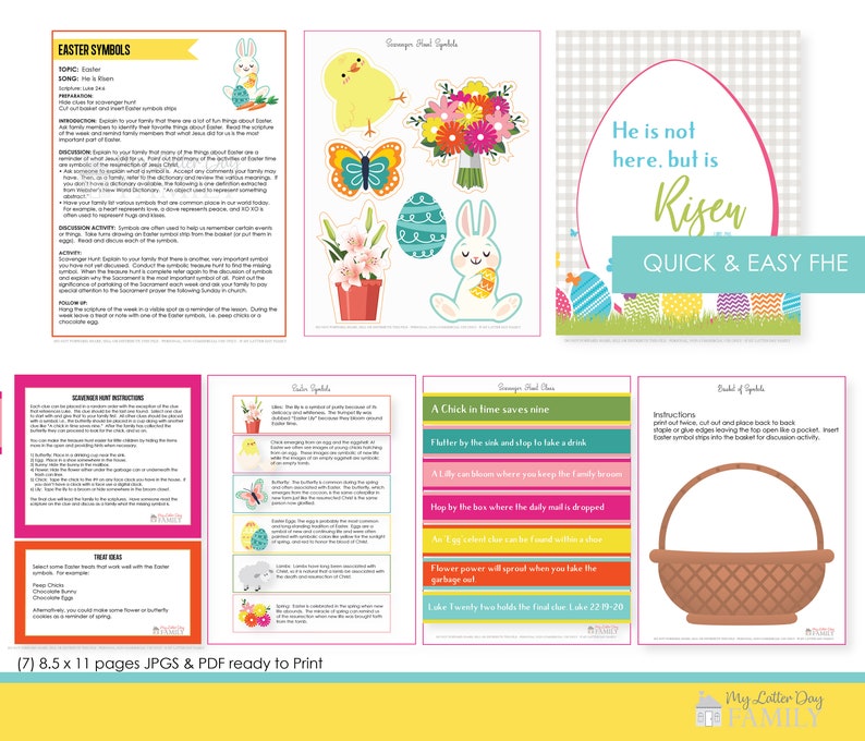 Easter Family Home Evening Lesson Plan Downloadable Lesson Kit Easter ...